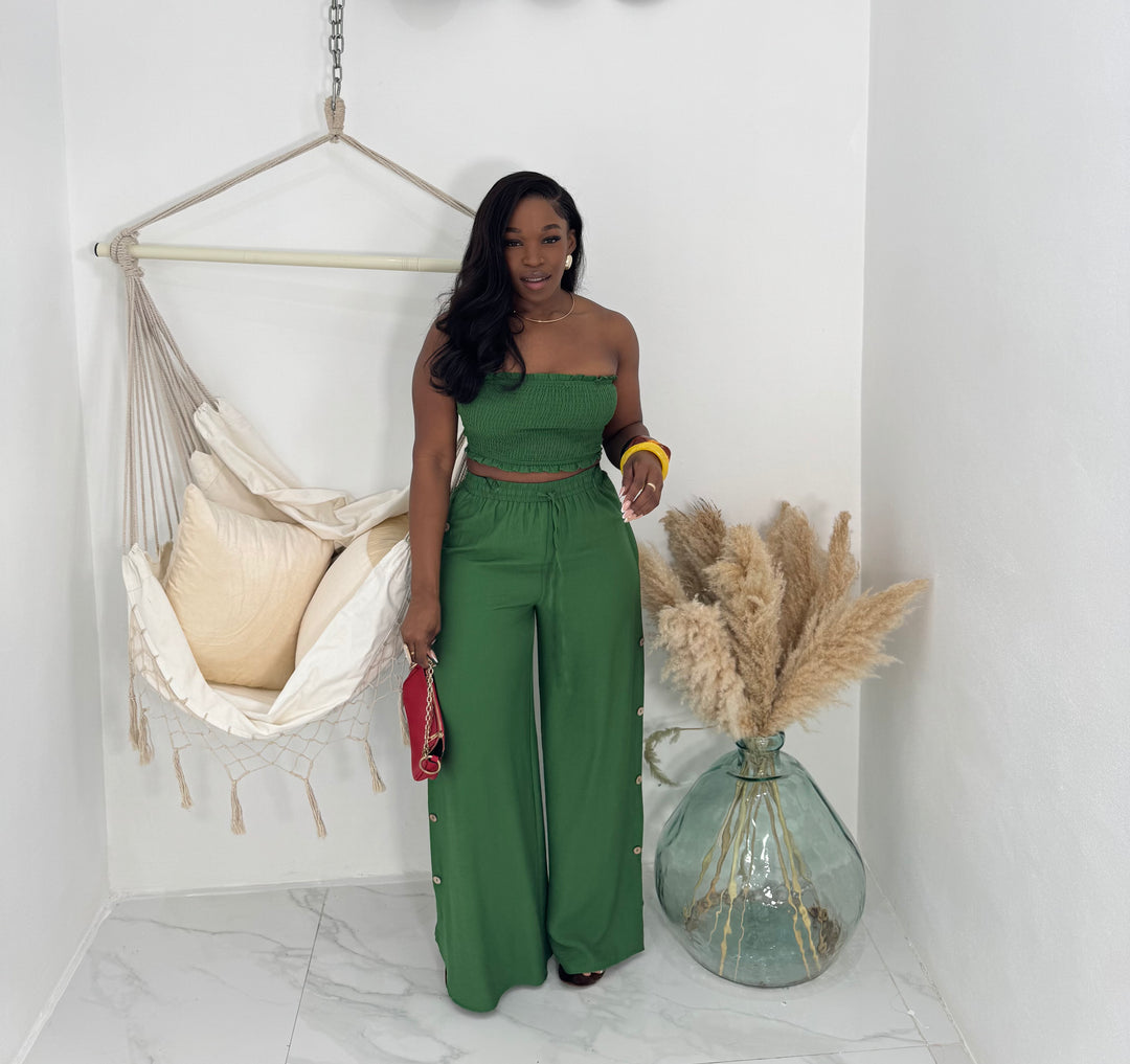 Nyah smocked top pants set – theclothingfinery